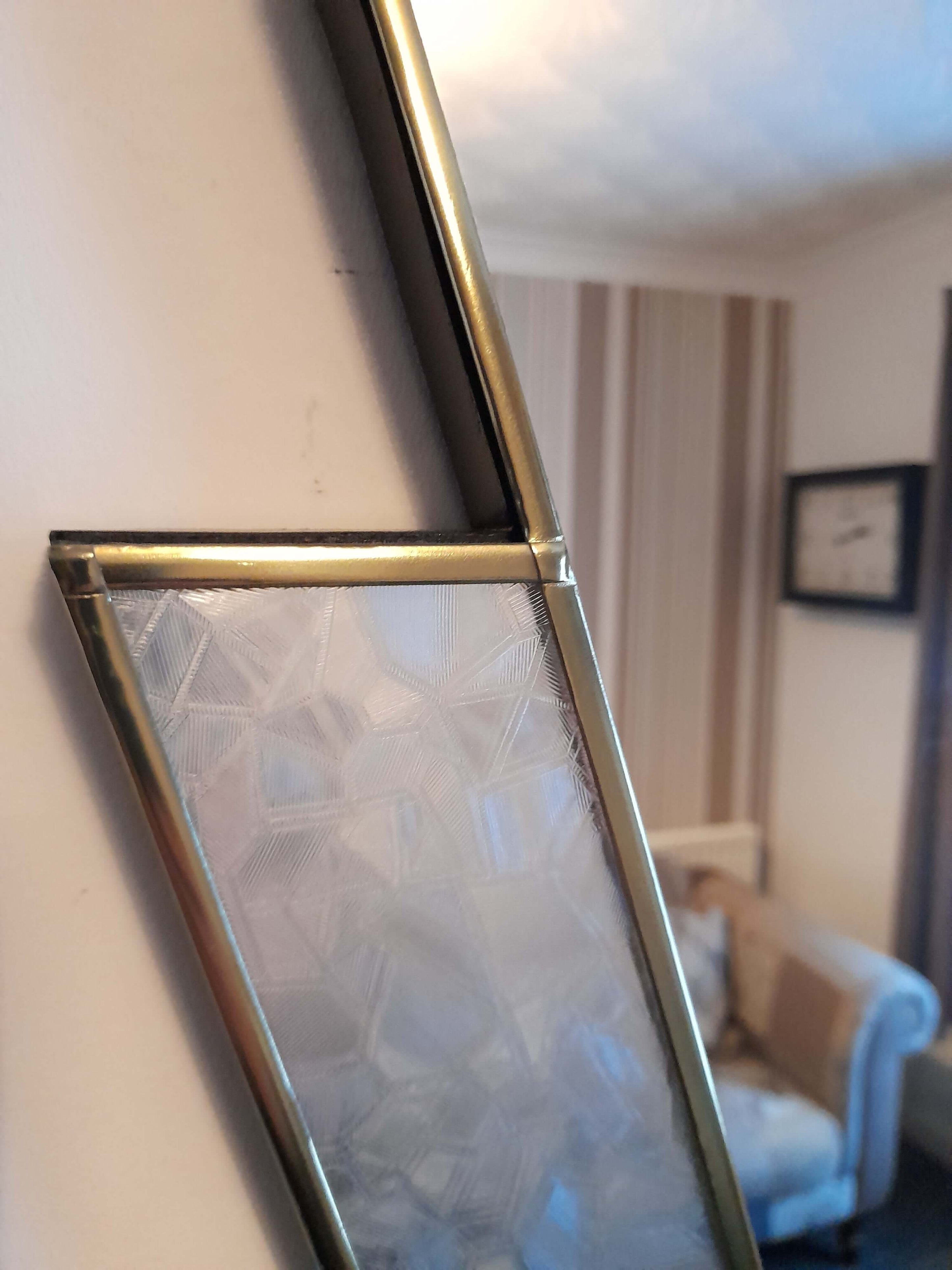 Art Deco Mirror , The Frosted Malay - Stained Glass Mirror