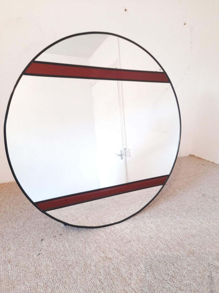 Round Modern in Red Circle Wall Mirror